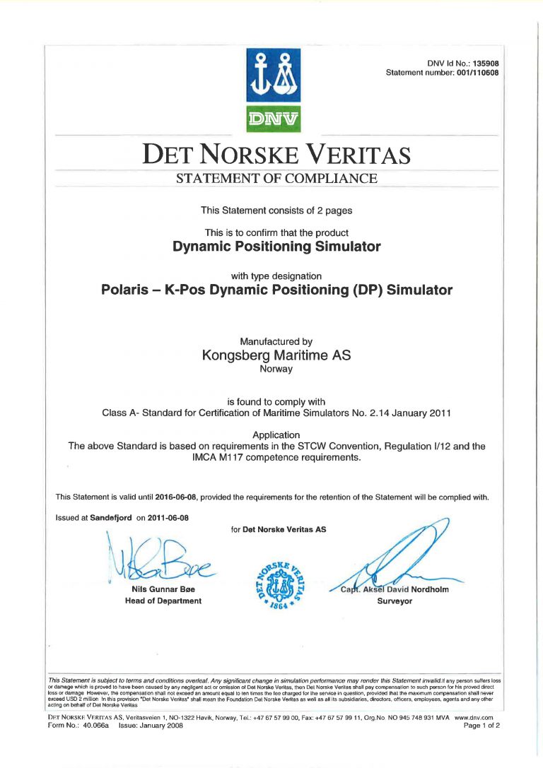 Accreditations | CMU Dynamic Positioning Training Centre